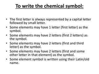 Class vi april ln - introduction to elements and symbols | PPTX