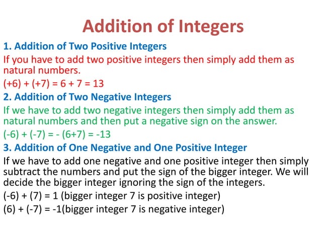 Integers Class 6 | PPTX | Computing | Technology & Computing