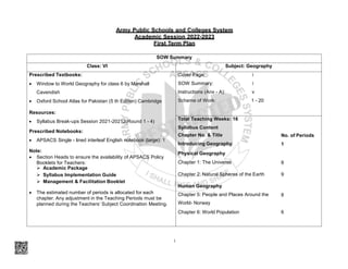 geography scheme of work army public school | PPTX