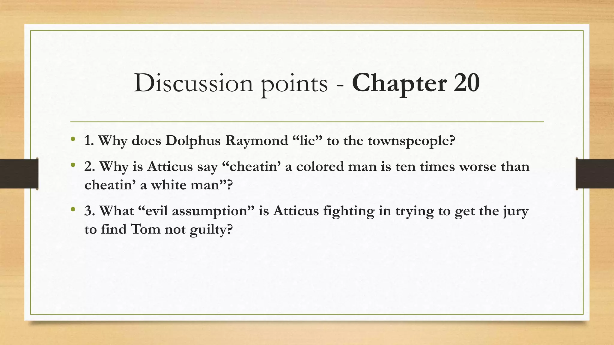 Class vii eng lit - to-kill-a-mockingbird chapter 14 - 31 questions ...