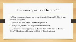 Class vii eng lit - to-kill-a-mockingbird chapter 14 - 31 questions | PPTX