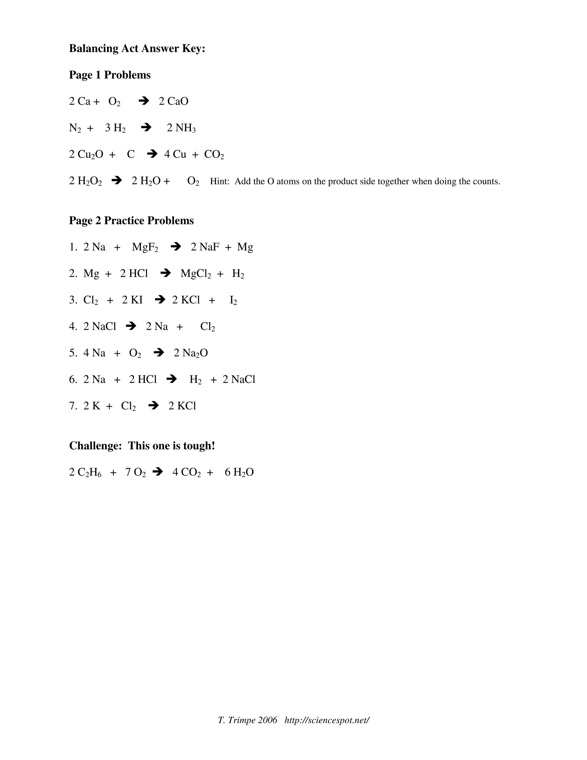 Class vii hw link - balancing equation - balance act | PDF