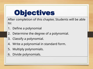 Class VIII- Polynomials.pptx ppt polynomials | PPTX