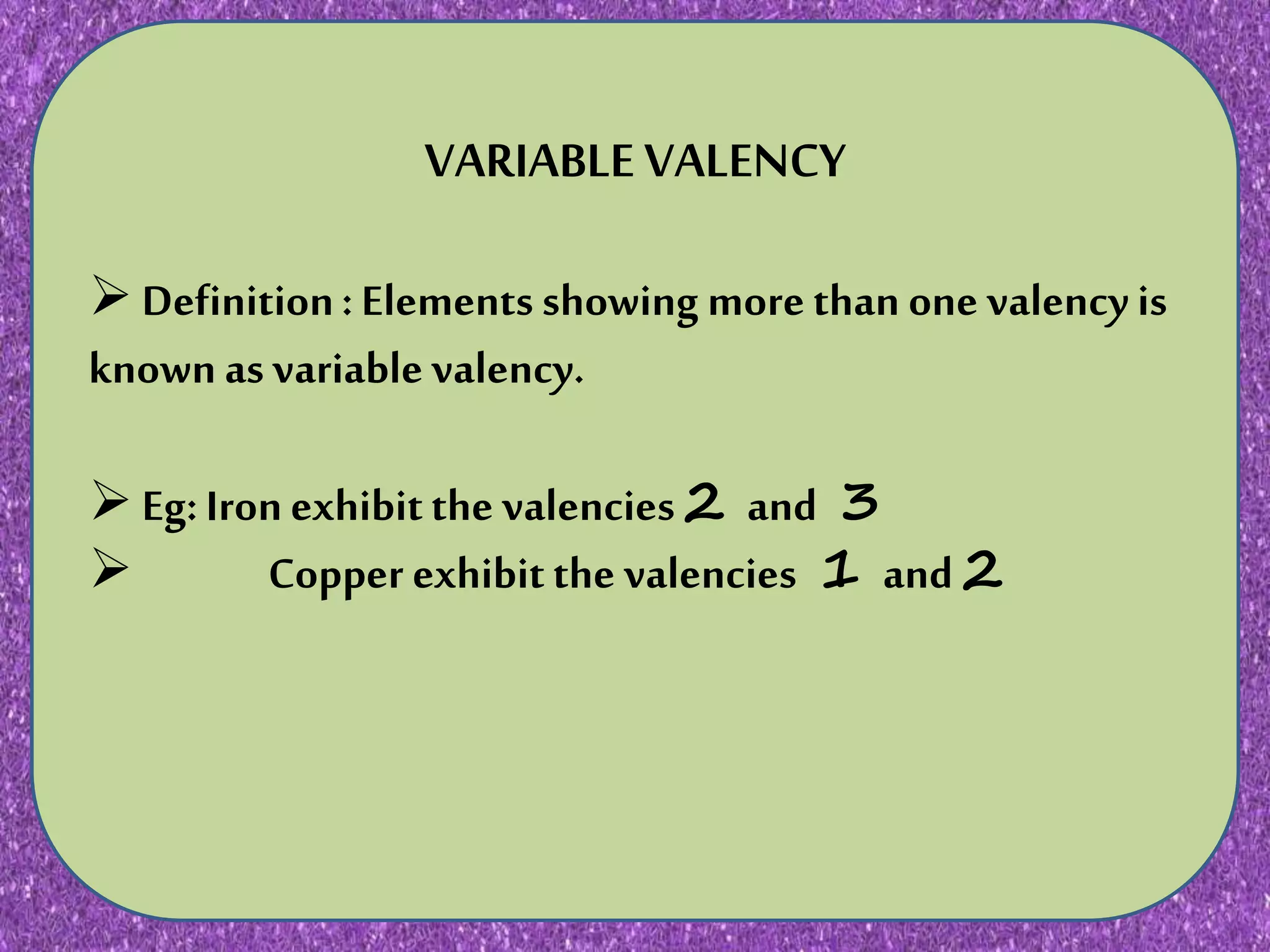 Class viii v3 chem-the language of chemistry(valency) | PPTX