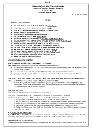 SST Class viii question bank sa 1 | PDF