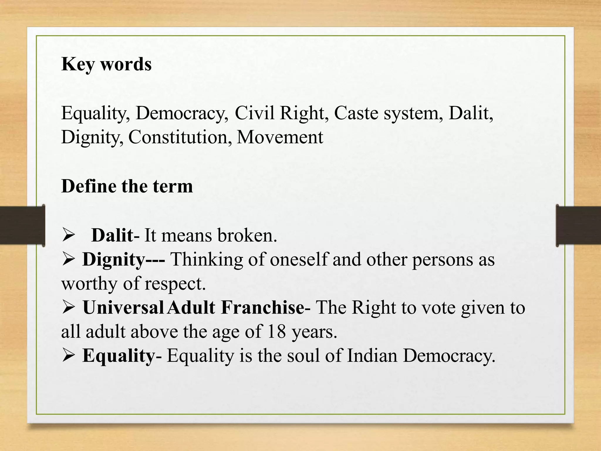 Class VII SST PPT Chapter - 1 Equality.pptx