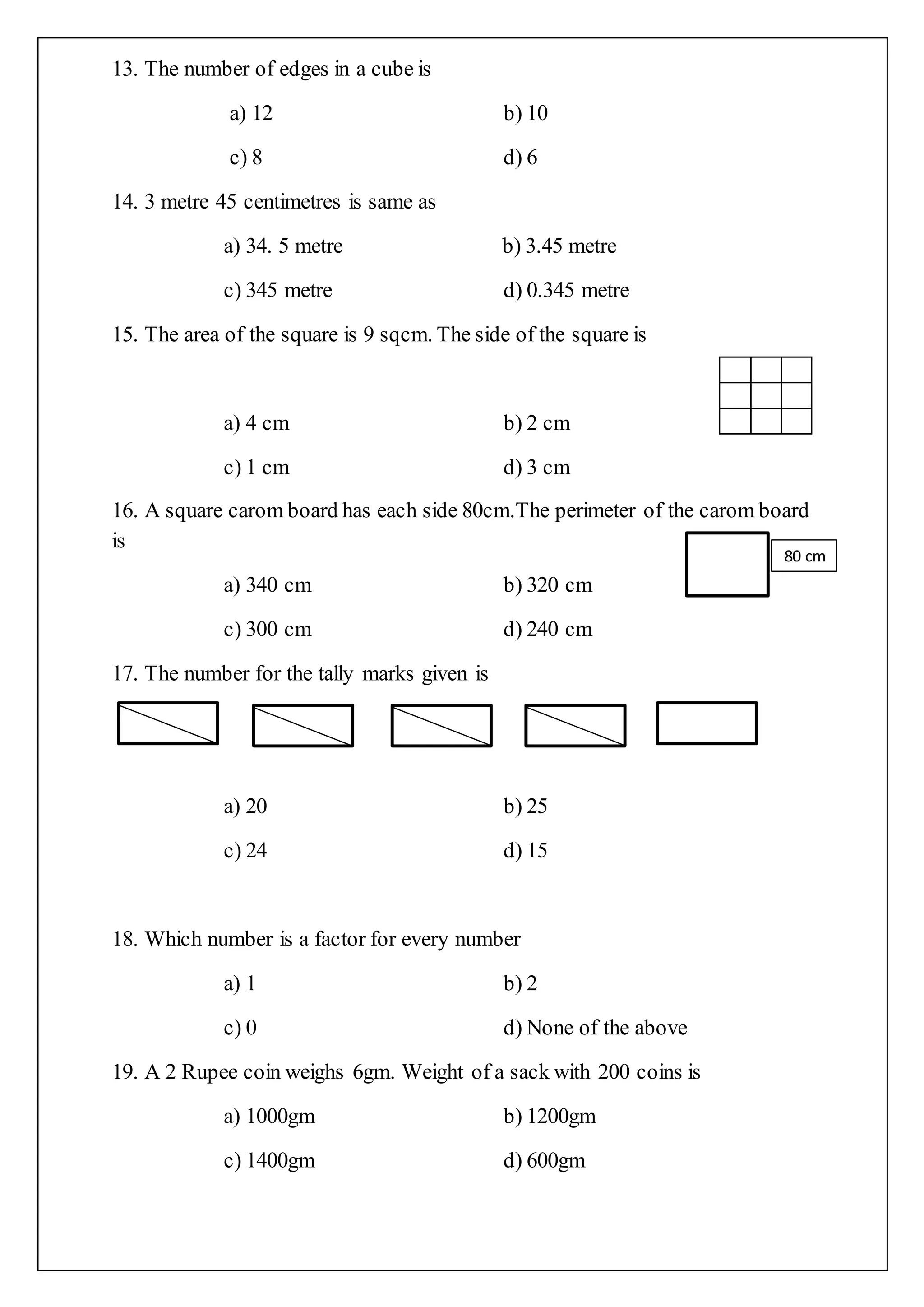 CLASS V MATHS | DOCX | Gasoline Prices | Economy