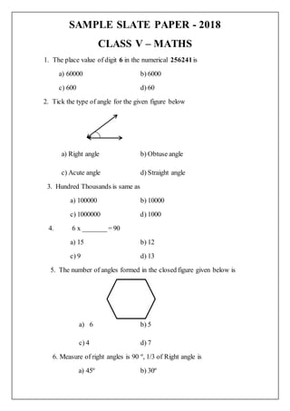 CLASS V MATHS | DOCX | Gasoline Prices | Economy