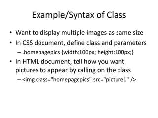 Class vs. id | PPT