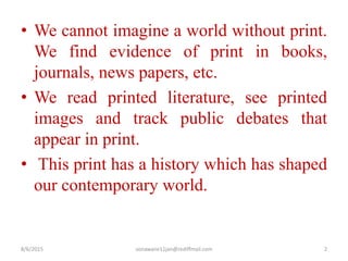 Class x history - 6 print culture and the modern world | PPTX