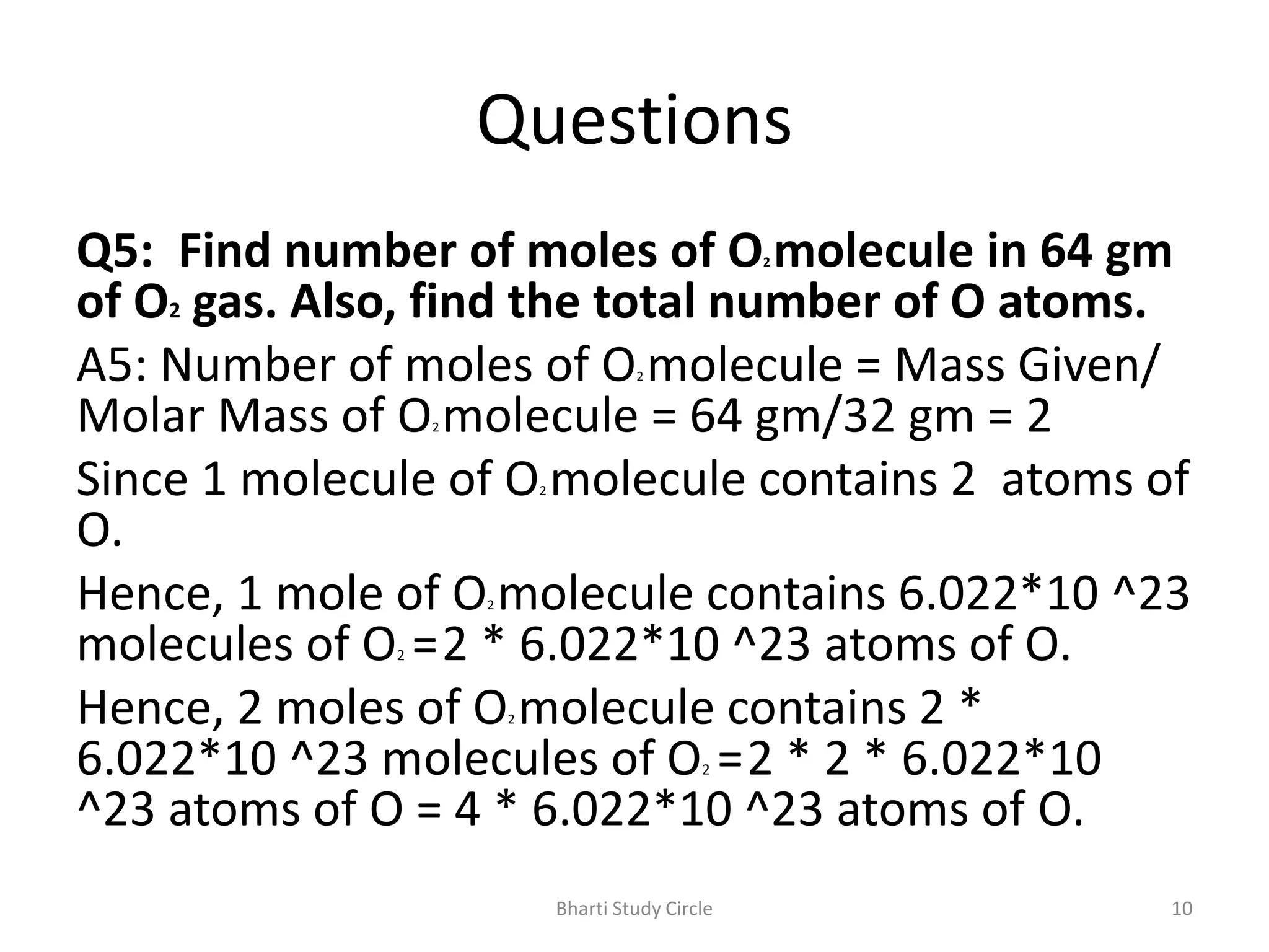 Class XI Chemistry - Mole Concept | PPTX