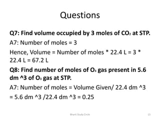 Class XI Chemistry - Mole Concept | PPTX | Chemistry | Science