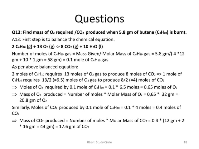 Class XI Chemistry - Mole Concept | PPTX | Chemistry | Science