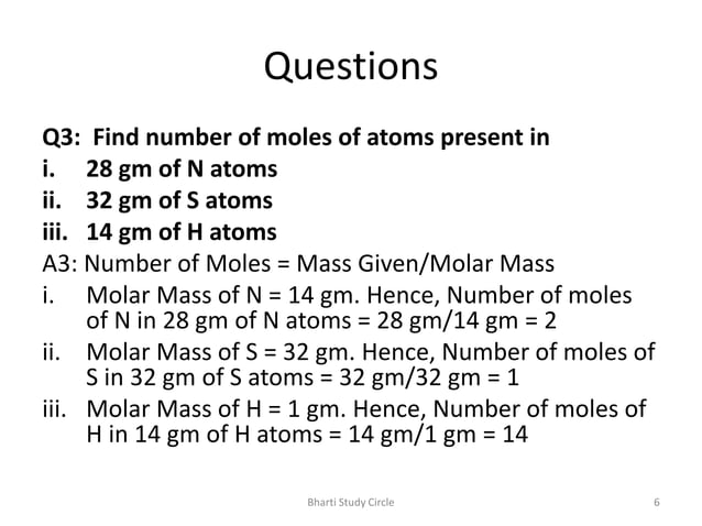 Class XI Chemistry - Mole Concept | PPTX | Chemistry | Science