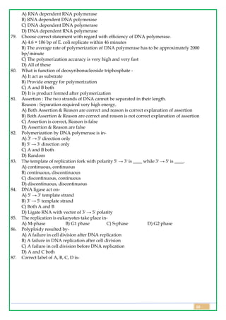 Class 12 Biology Topic Wise Line by Line Questions Chapter 5 Molecular ...