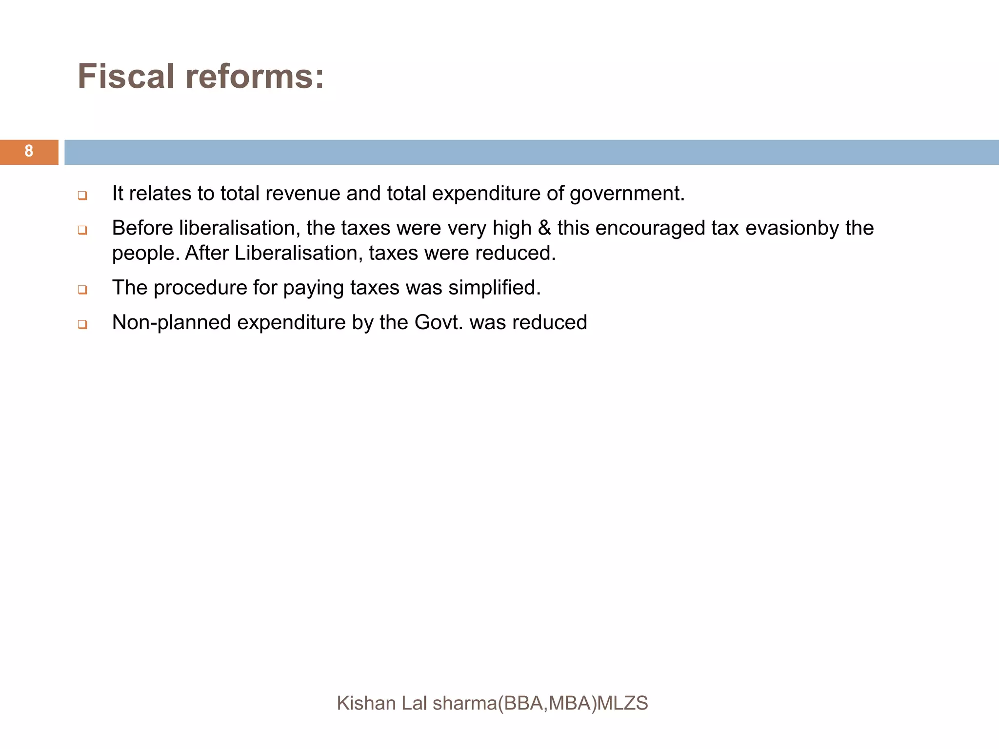 New Economic Policy Reform Class XII (Economics) | PPTX