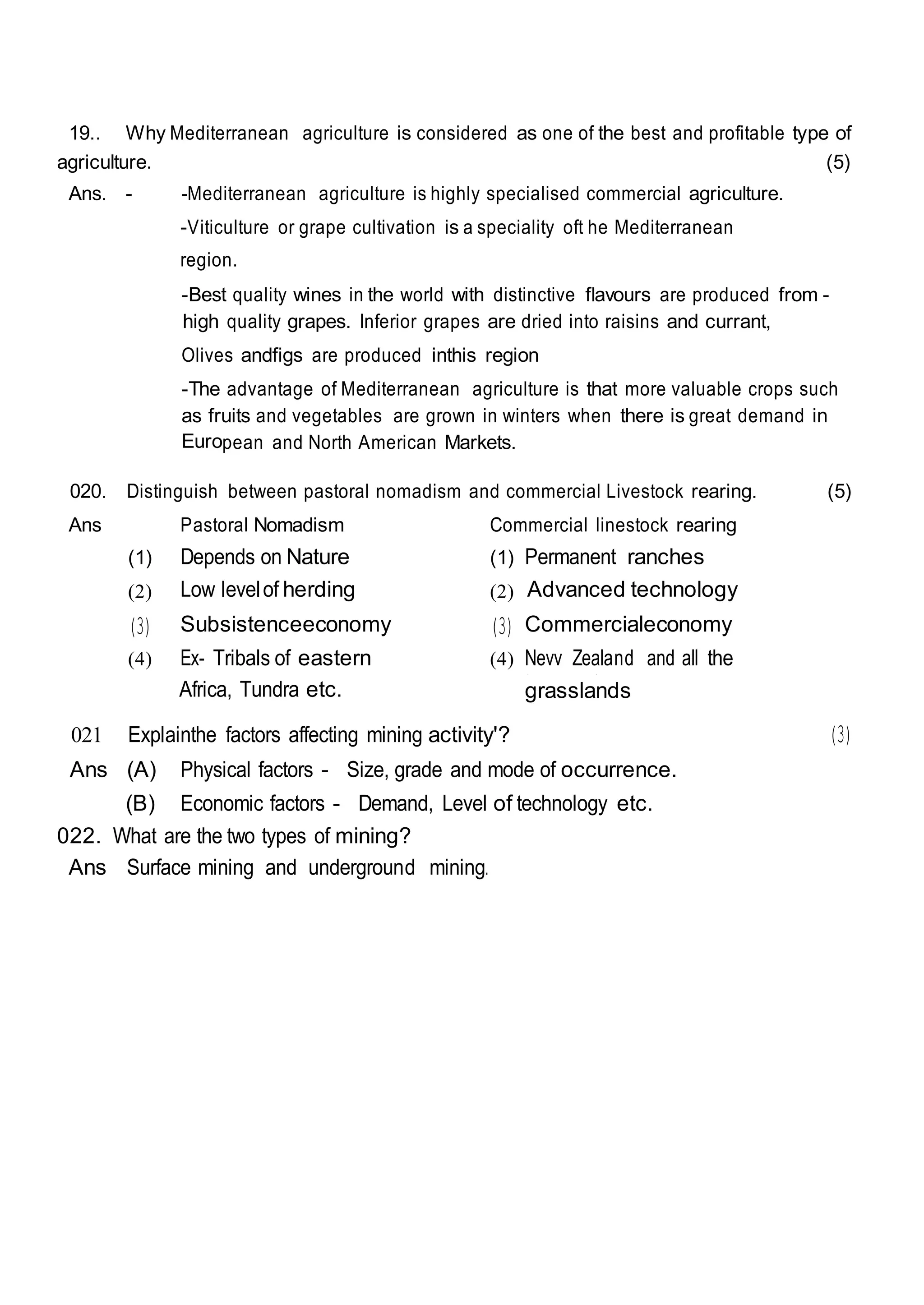 Class XII Geography Study Material | DOCX