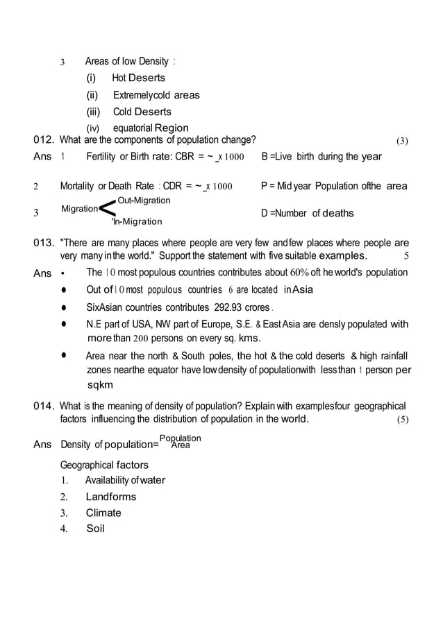 Class XII Geography Study Material | DOCX