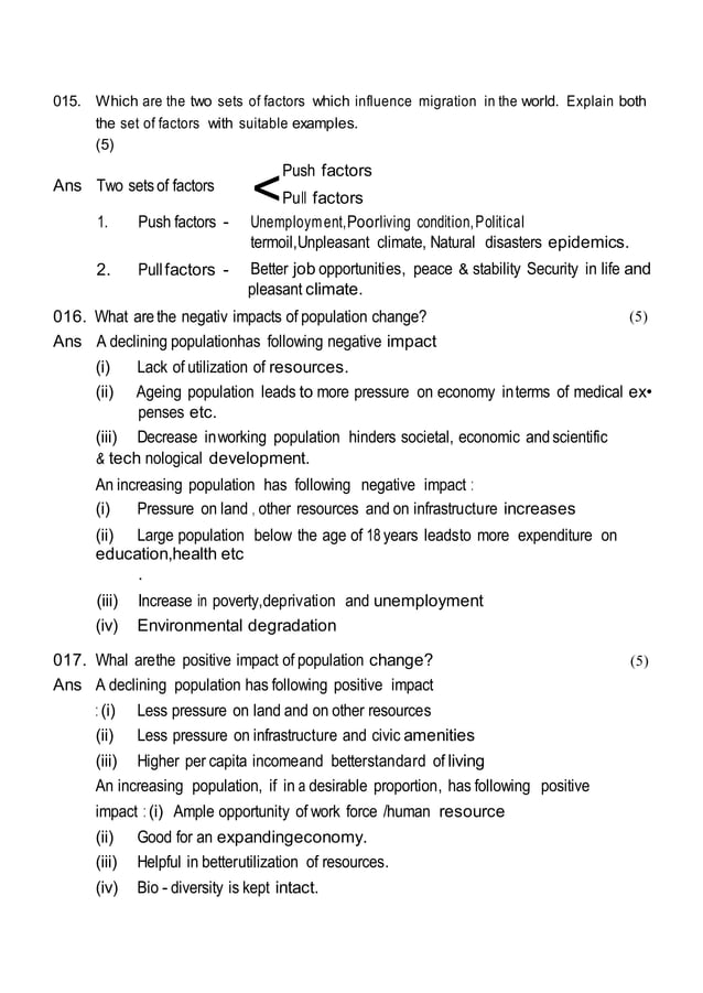 Class XII Geography Study Material | DOCX