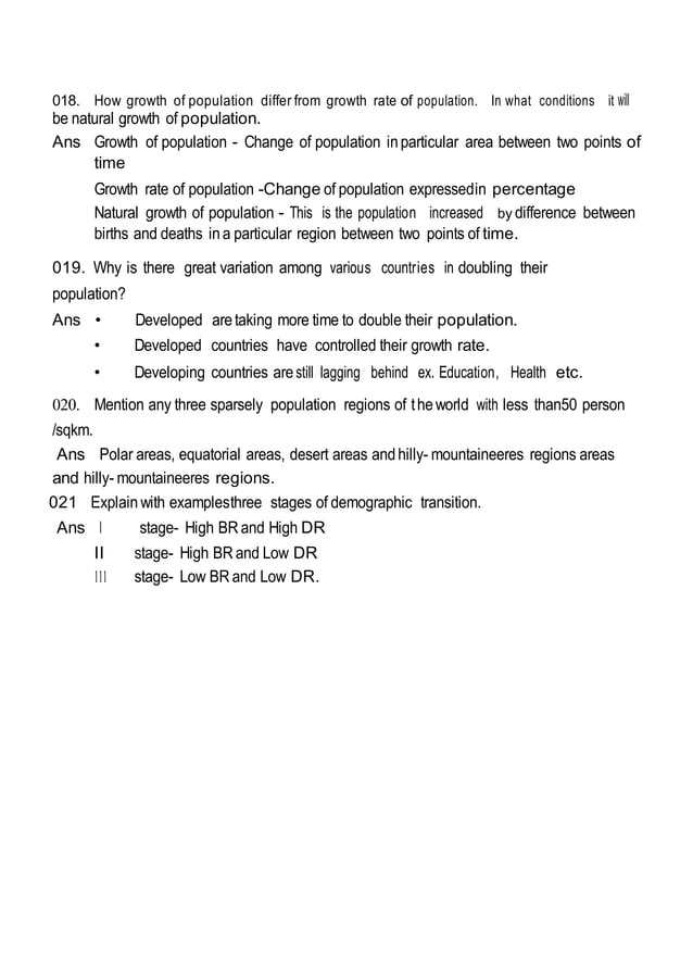 Class XII Geography Study Material | DOCX