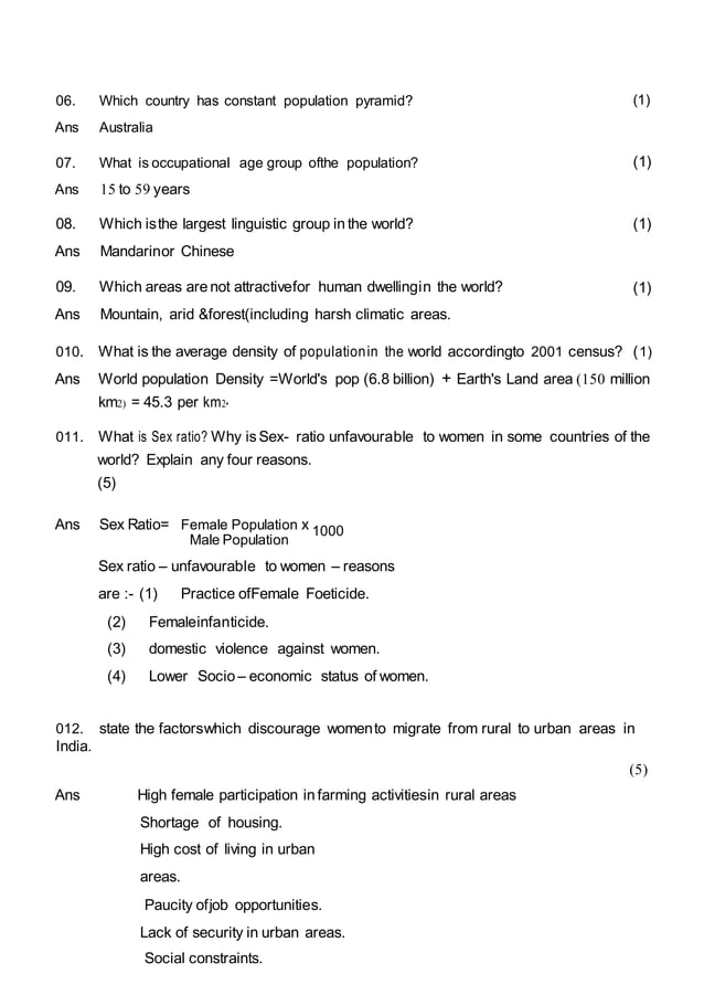 Class XII Geography Study Material | DOCX