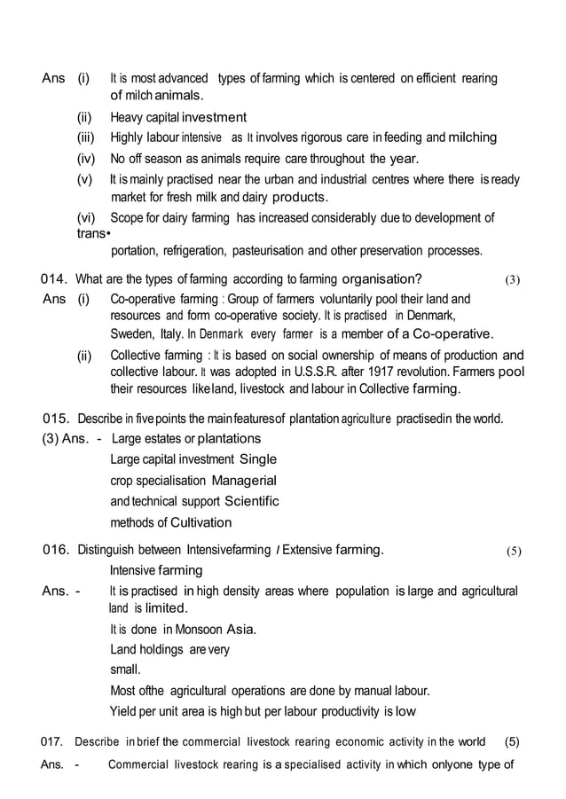 Class XII Geography Study Material | DOCX