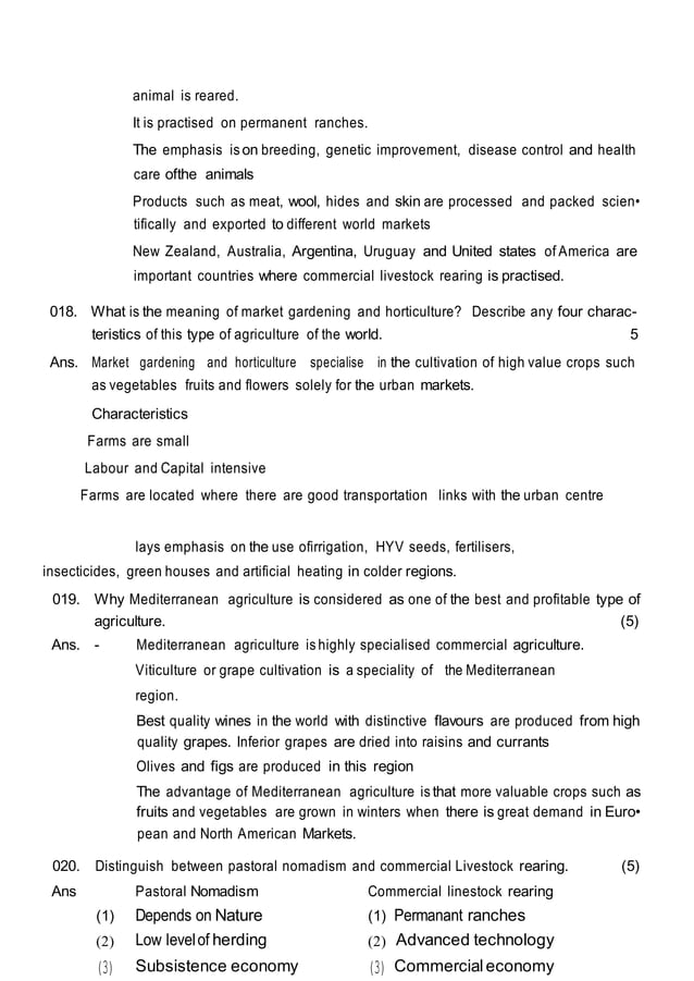 Class XII Geography Study Material | DOCX