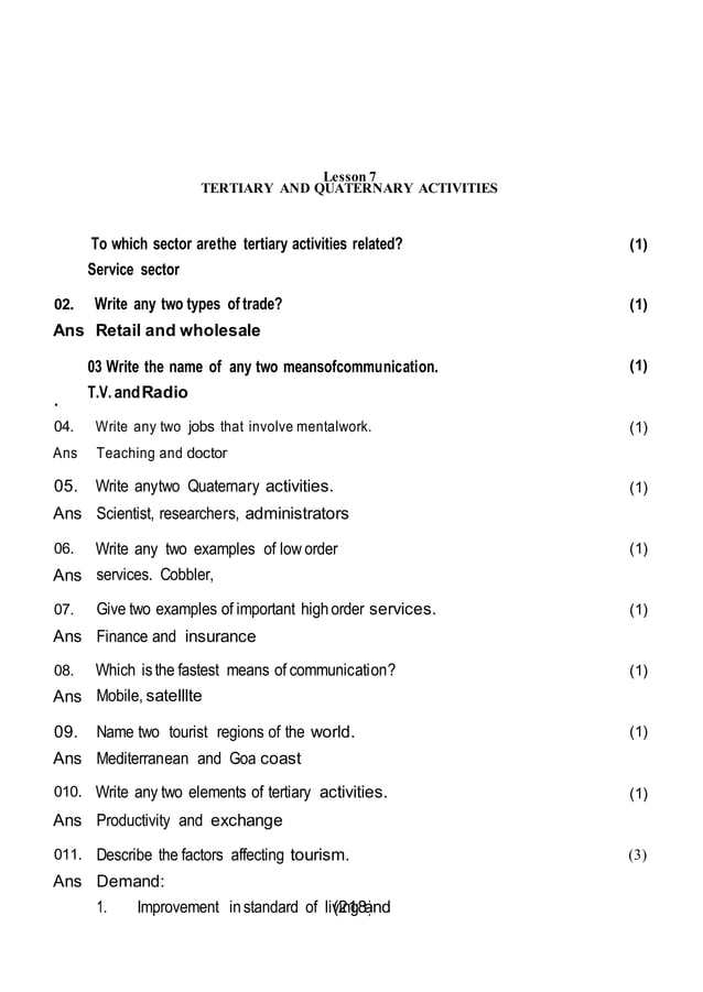 Class XII Geography Study Material | DOCX