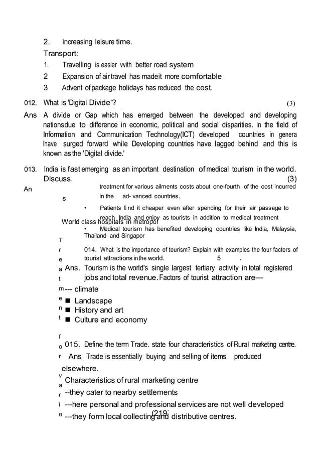 Class XII Geography Study Material | DOCX