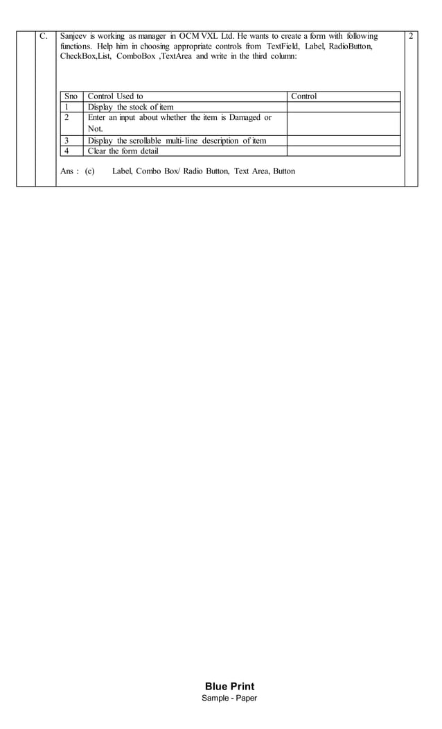 Sample Question Paper IP Class xii | PDF
