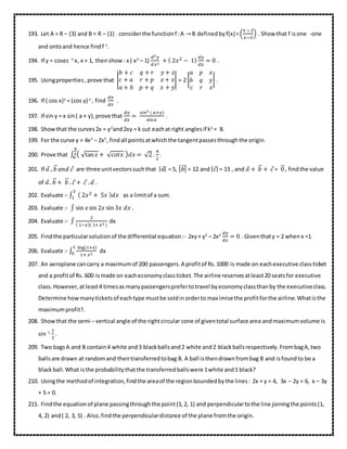 Class XII Mathematics long assignment | DOCX