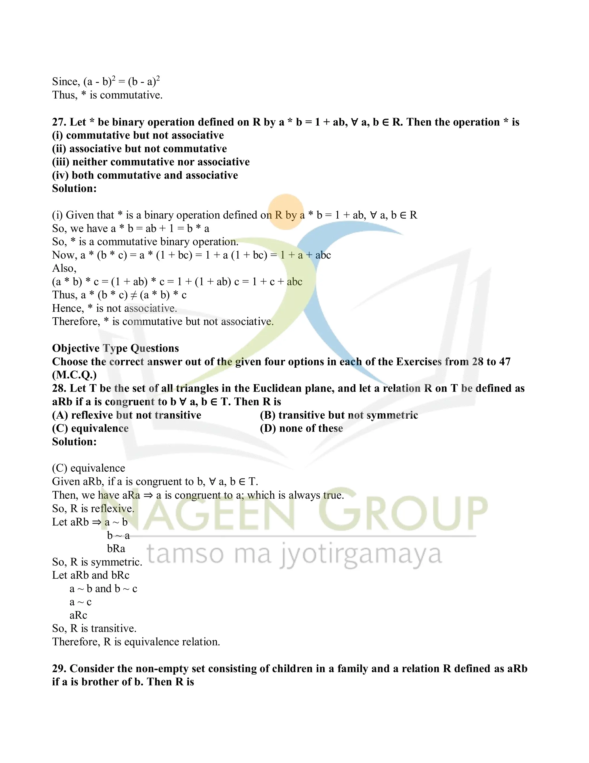 Class XII Mathematics Notes Chapter 1 Relations and Functions | PDF