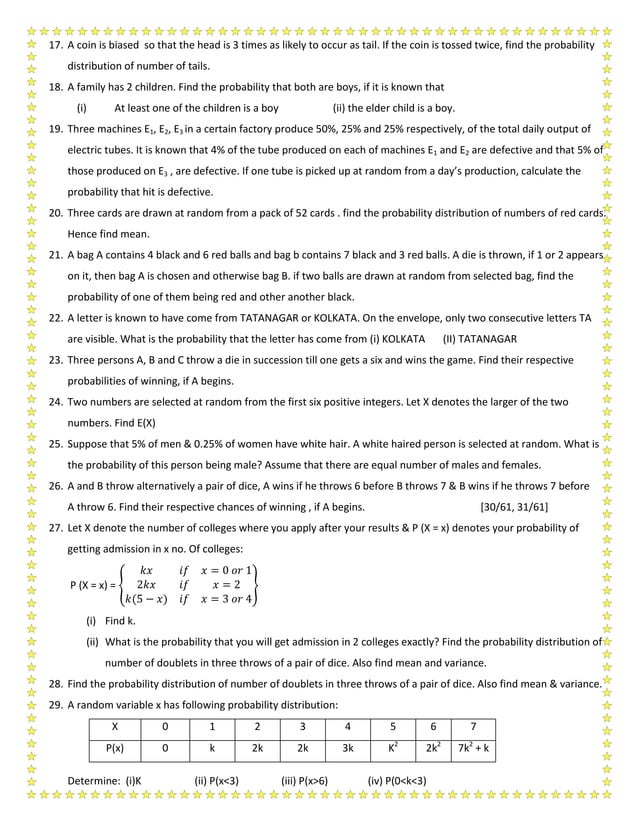 Class xii probability | PDF