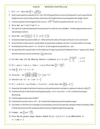 Class xii worksheet (chapters 2,5,6) | DOCX
