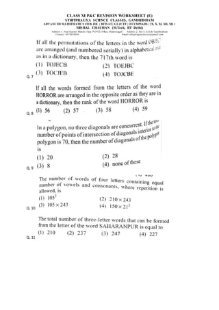 Class XI P&C Worksheet 2 (E) | DOCX | Educational Assessment | Education
