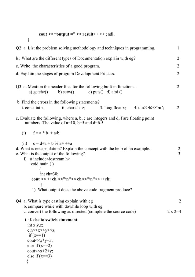 Class xi sample paper (Computer Science) | PDF