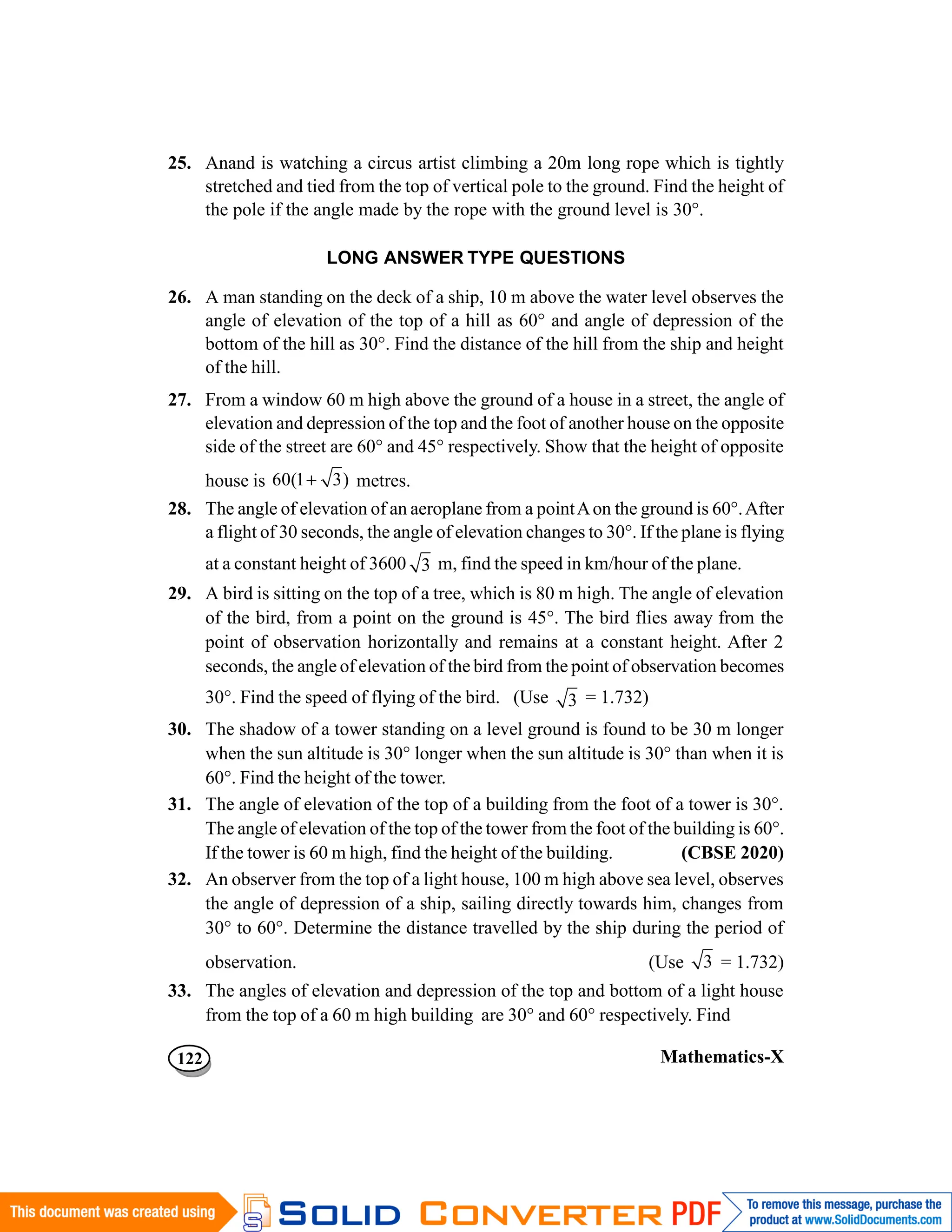 CLASS X MATHS SUPPORT MATERIAL 2023-24 BY DIRECTORATE OF EDUCATION ...