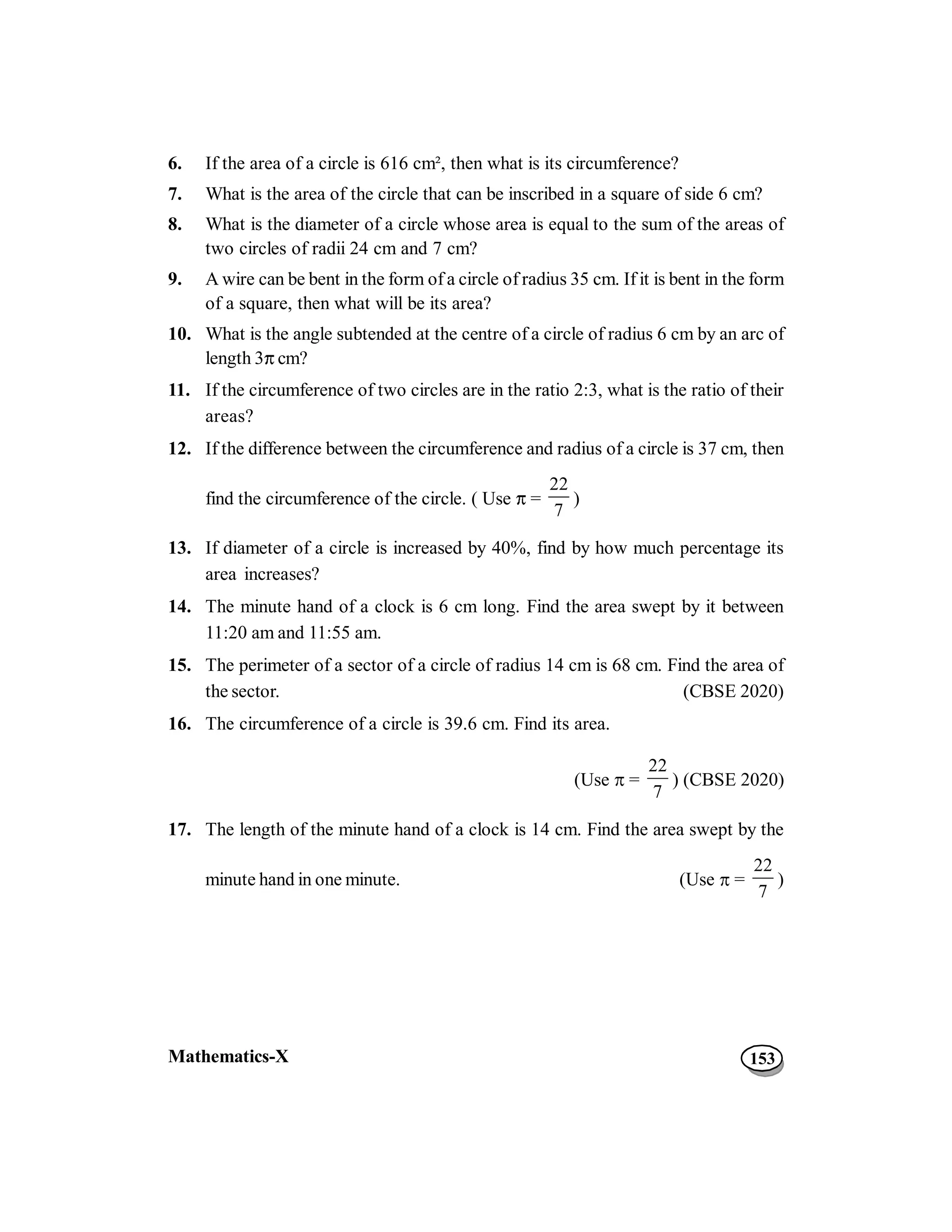 CLASS X MATHS SUPPORT MATERIAL 2023-24 BY DIRECTORATE OF EDUCATION ...