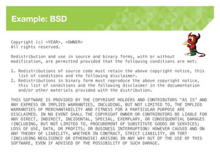 CLA Summit 2013: Software Licenses for Dummies | PPT