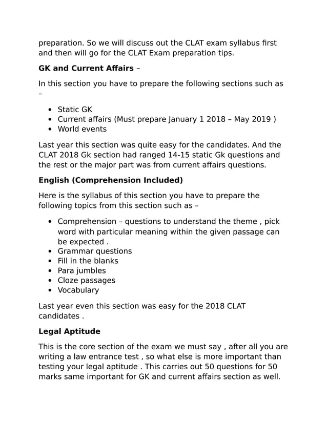 CLAT 2019 Exam Details | PDF