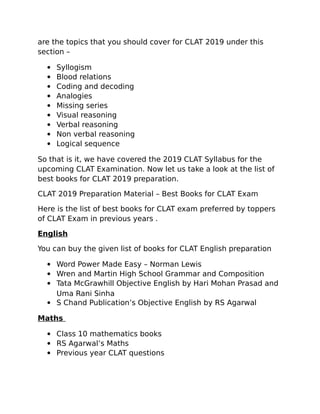 CLAT 2019 Exam Details | PDF