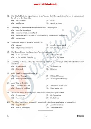 CLAT 2019 PG Question Paper | PDF