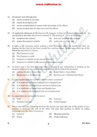 CLAT 2019 PG Question Paper | PDF