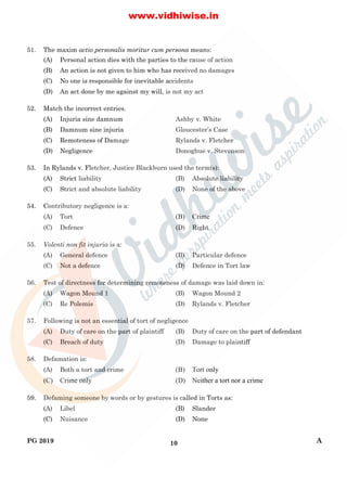 CLAT 2019 PG Question Paper | PDF