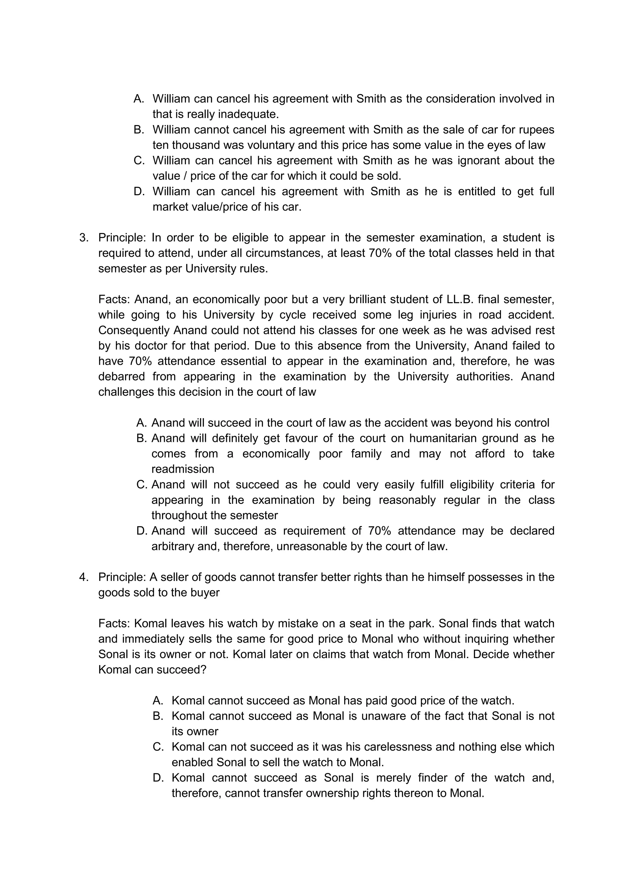 Clat legal aptitude questions with answers | PDF