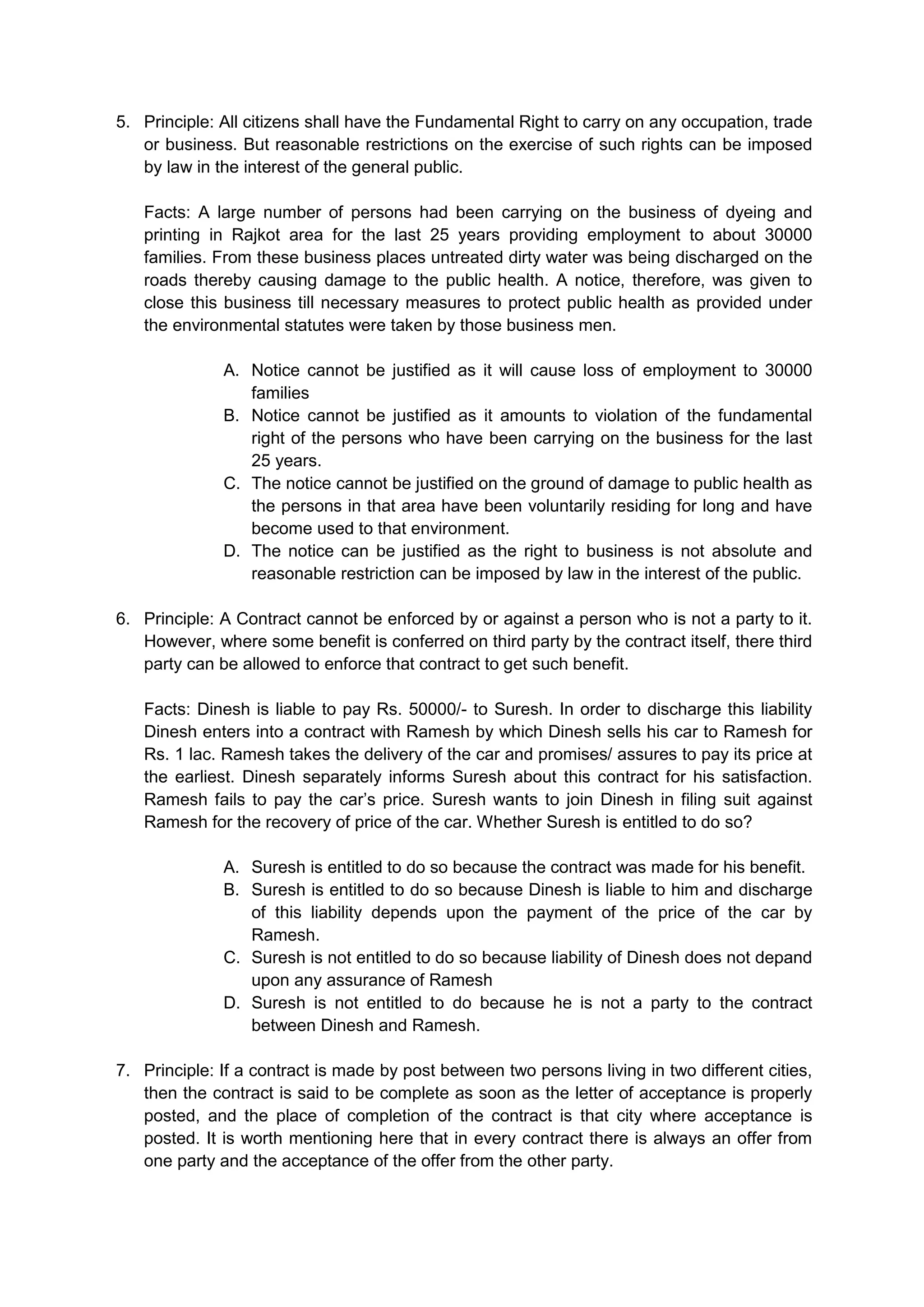 Clat legal aptitude questions with answers | PDF