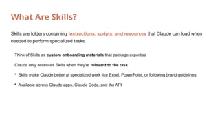 Claude Skills Presentation - Instructions, Scripts and Resources | PPTX