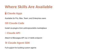 Claude Skills Presentation - Instructions, Scripts and Resources | PPTX