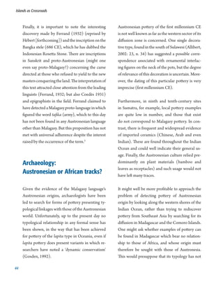 Claude allibert, austronesian migration and the establishment of the ...