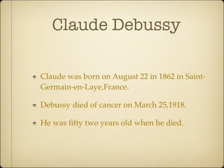 Claude debussy power point | KEY